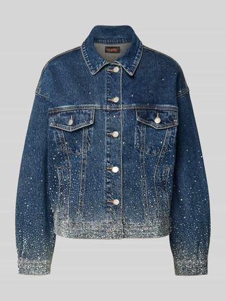 Miss Goodlife Jeansjacke mit Ziersteinbesatz aus Baumwoll-Mix