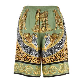 Versace Homme, Shorts, Multicolore, Taille: XL Shorts Wild Cats Print Silk Twill