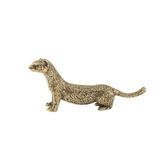 Generic Niedliche kleine Otter-Miniatur-Statue aus Messing, Metall-Tier-Otter-Skulptur, Desktop-Ornament, Bonsai, Mikro-Landschaftsdekoration, Zubeh&ouml;r