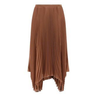 Valentino Garavani Midi-Rock aus leichtem Georgette - - Skirts - Damen - Braun - 2XS