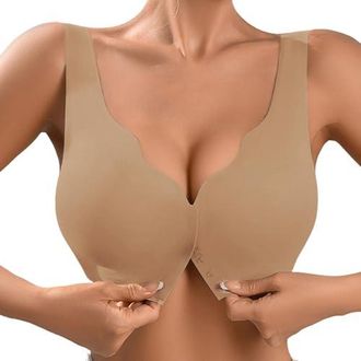 Generic Soutien-gorge slim confortable &agrave; boutons sur le devant pour femme, kaki, XL