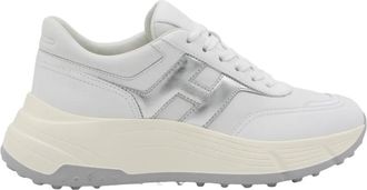 Hogan Low-Top Sneaker - White Sneakers With Metallic Accent - Gr. 36,5 (EU) - in Grau - f&uuml;r Damen