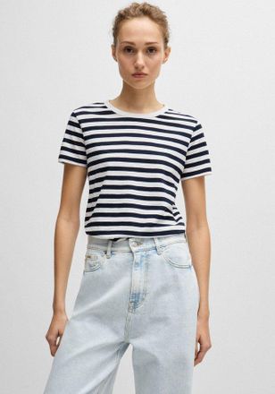 HUGO BOSS T-Shirt Esla Striped Premium Damenmode Premium Damenmode, im gestreiften Design