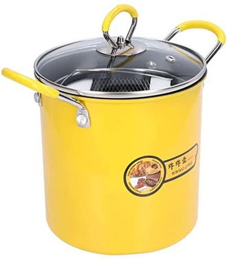 Generic Hamwesh Marmite &agrave; Friteuse en Acier Inoxydable 3L, Maille de Vidange dhuile, Rev&ecirc;tement Antiadh&eacute;sif, Poign&eacute;e Antid&eacute;rapante en Silicone pour la Cuisine