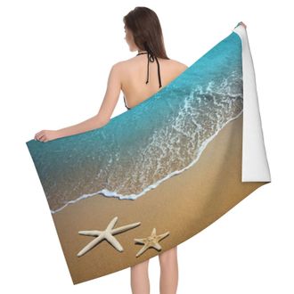Generic Sand Und Meereswellen Handt&uuml;cher Gro&szlig;e Saunatuch Leicht Duschtuch F&uuml;r Reise Strand Schwimmen Spa 80X130Cm
