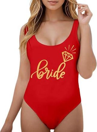 Generic Maillot de bain push-up &agrave; s&eacute;chage rapide pour femme, dos nu, contr&ocirc;le du ventre, monokini modeste pour les vacances, v&ecirc;tements de bain pour femmes, Ro