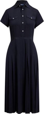 Ralph Lauren Femme, Robes, Bleu, Taille: 36 FR Short Sleeve Long Dress