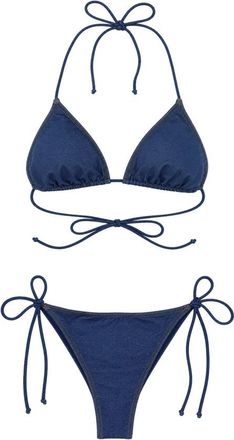 MC2 Saint Barth Femme, Maillots de bain, Bleu, Taille: 40 FR Bikini deux pi&egrave;ces effet denim