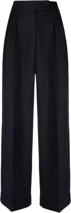 PESERICO Femme, Pantalons, Bleu, Taille: 44 FR Pantalon Tailleur Jambe Large