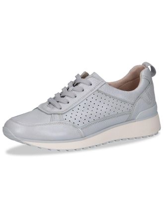 Caprice Damen Sneaker flach aus Leder mit Schnürsenkeln, Blau (Lt.Blu.Per.Dee), 37 EU