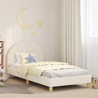 vidaXL vidaXL Cadre de lit pour enfants avec t&ecirc;te de lit Cr&egrave;me 90 x 190 cm