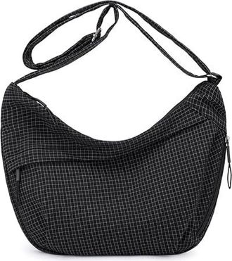 Generic Grand sac &agrave; bandouli&egrave;re en toile avec bandouli&egrave;re r&eacute;glable et l&eacute;ger pour femme, pour le travail, les voyages, les trajets, Noir, 320.00x280.00x250.00m