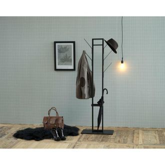 ebuy24 Ebuy24 - Garderobenständer Vimp in schwarz lackierten Metall mit Schirmständer