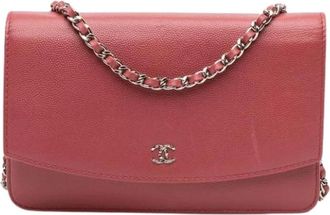 Chanel Pre-owned Portefeuille &agrave; cha&icirc;ne - Femme - Pre-owned - Rouge - Taille: ONE Size