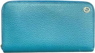 Gucci Portefeuille long Pre-owned (&agrave; deux volets) - Femme - Pre-owned - Bleu - Taille: ONE Size