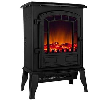 Deuba Monzana Chemin&eacute;e &eacute;lectrique Effet Flamme LED 2000 W 2 Niveaux de Chauffage radiateur &eacute;lectrique Fausse chemin&eacute;e chauffante Chauffage dappoint 30 m&sup2; No