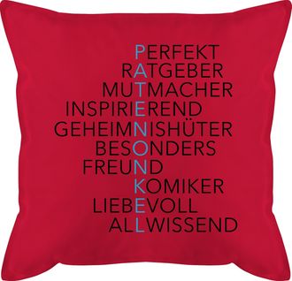 Shirtracer Kissen 50x50 - Geschenke Patenonkel Eigenschaften I Geschenk Pate Geschenke an Paten I Patenonkel Geschenk Weihnachten - 50 x 50 cm - Rot - f&uuml;r Bester