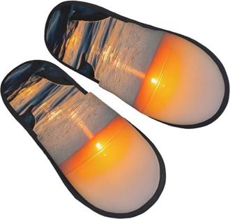 Generic Pantoufles DH&ocirc;tel Sunset Dolphin Doux Pantoufles DHiver Portative Chaussons Pour Spa H&ocirc;tel Automne L