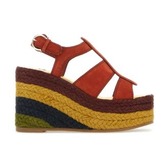 Ferragamo Femme, Chaussures, Rouge, Taille: 37 1/2 EU Renee Wedges