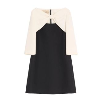 Valentino Woll- und Seiden-Minikleid - - Dresses - Damen - Schwarzk - M