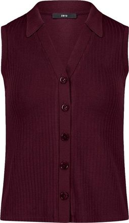 Zero T-Shirt Damen mit Kragen (1-tlg) Gerippt