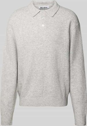 Review Relaxed Fit Strickpullover aus elastischem Woll-Mix