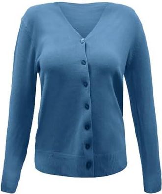 Generic Cardigan pour femme en tricot tendance pour sortir, v&ecirc;tements dext&eacute;rieur basiques, coupe ajust&eacute;e, printemps, confortable, doux, manches longues, cardi