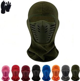 Generic Cagoule de sport dhiver anti-bu&eacute;e, coupe-vent et anti-froid, chapeau chaud doubl&eacute; en polaire pour homme et femme, Vert, Taille unique