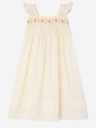 BONPOINT Girls Dress Laora White Organic Cotton