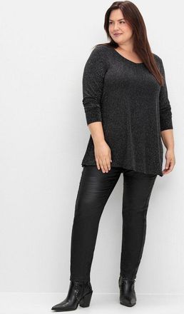 Sheego T-Shirt Longshirt. mit Glitzereffekt, in A-Linie