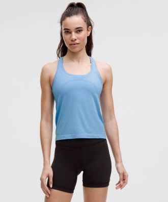 lululemon Swiftly Tech Tanktop mit Racerback 2.0 Taillenl&auml;nge f&uuml;r Frauen - Gr&ouml;&szlig;e 14 in Aero Blue