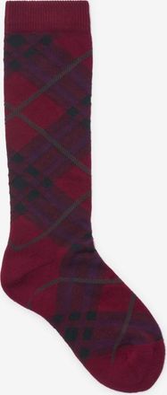 Burberry Chaussettes en coton mélangé Check, Size: XL