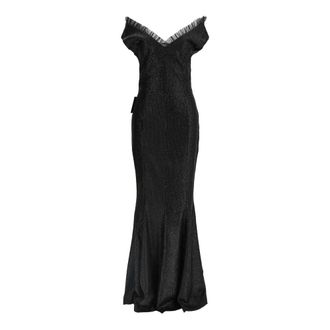 Norma Kamali Double Drop Shoulder Grace Fishtail Abendkleid - - Dresses - Damen - Schwarzk - S