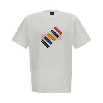 Paul Smith Homme, Tops, Blanc, Taille: L Crewneck T-shirt