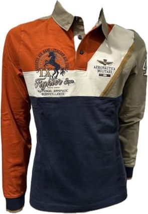 Aeronautica Polo PO1888 pour homme, chemise, manches longues, 94682 Blu-clay, XXL