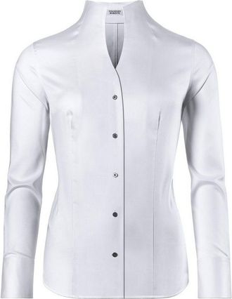 Vincenzo Boretti Klassische Bluse leicht tailliert soft Kelchkragen