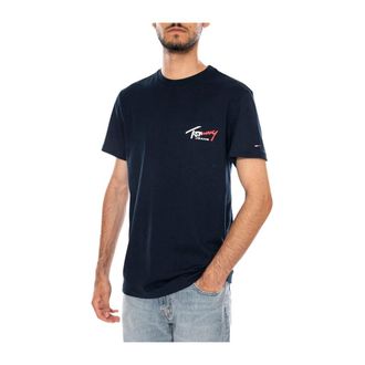 Tommy Hilfiger TJM Slim Sign Chest SS Tee Ext - - Tops - Herren - Blau - XL