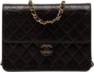Chanel Sac bandouli&egrave;re matelass&eacute; en cuir dagneau pr&eacute;-aim&eacute; - Femme - Pre-owned - Noir - Taille: ONE Size