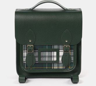 The Cambridge Satchel Company The Small Portrait Backpack - Racing Green Celtic Grain & Campbell Tartan