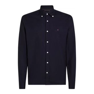 Tommy Hilfiger Besticktes Logo-Baumwollhemd - Stretch - - Shirts - Herren - Blau - L