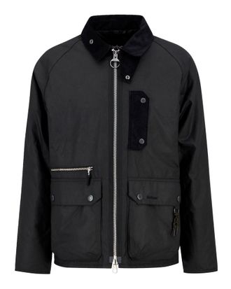 Barbour Wattierte Wachsjacke Tract mit Cordkragen in