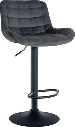 Clp Barhocker Tover I Höhenverstellbarer Tresenhocker I 360° Drehstuhl Mit Rückenlehne Für Tresen Und Theke, Farbe:dunkelgrau, Material:Samt