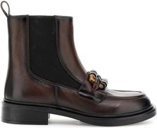 Cafènoir CafèNoir - Bottines en cuir avec élastique et accessoire bandé, pour femme, couleur T.moro, T Moro, 40 EU