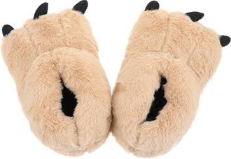 BESPORTBLE Pantoufles dHiver en Peluche &agrave; Motif de Dessin Anim&eacute; Taille Unique 35-39 Couleur Marron Confortables et Chaudes Maison Semelle L&eacute;g&egrave;re et Souple pour G