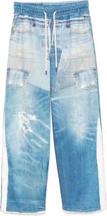 Andersson Bell pantalon en résille à effet jean - Bleu