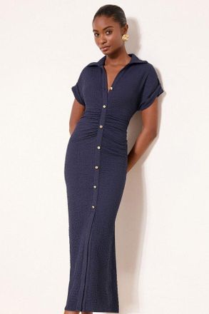 Lipsy Midikleid Lipsy kurz&auml;rmeliges Midi-Hemdblusenkleid, Regular (1-tlg)