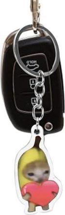 Generic Porte-cl&eacute;s en forme de chat - Crochets mignons en acrylique 2D pour sac &agrave; main, fourre-tout, sac &agrave; dos, sac, accessoires pour homme et femme, Love Ban