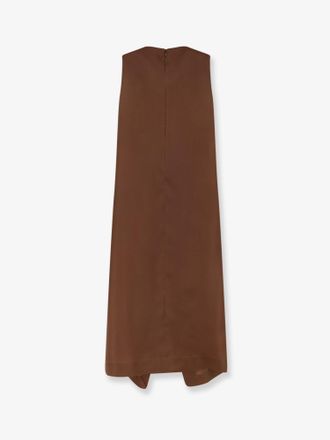 Alberta Ferretti Womens Long Silk Dress Brown