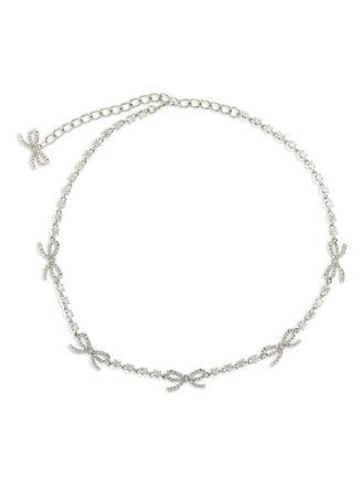 Self Portrait Halskette mit Kristallschleife - Silber