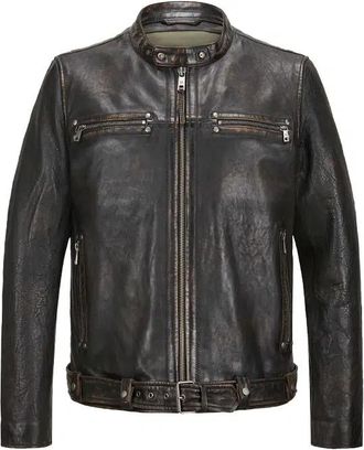 Milestone Herren Jacken schwarz Lammnappa